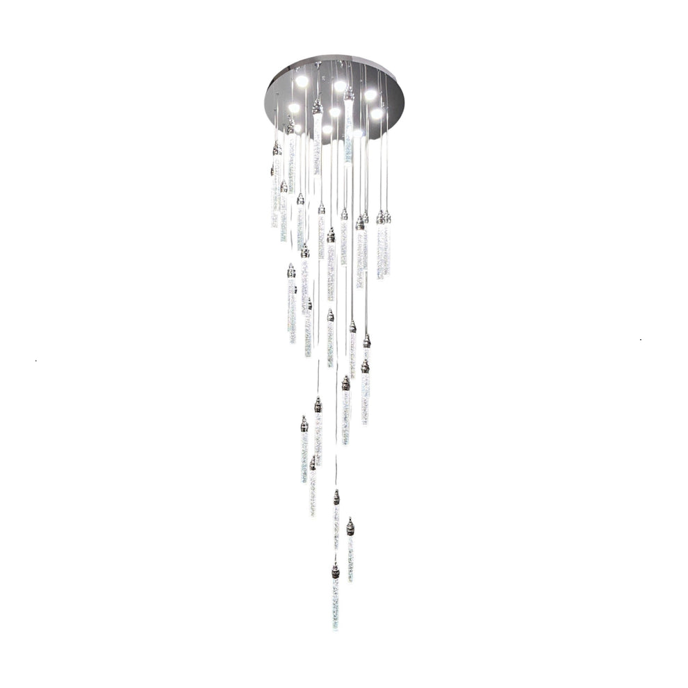 LENA 30 Stick Crystal Chandelier Tri-Colour LED (Chrome) – ELEMENT LIGHTING
