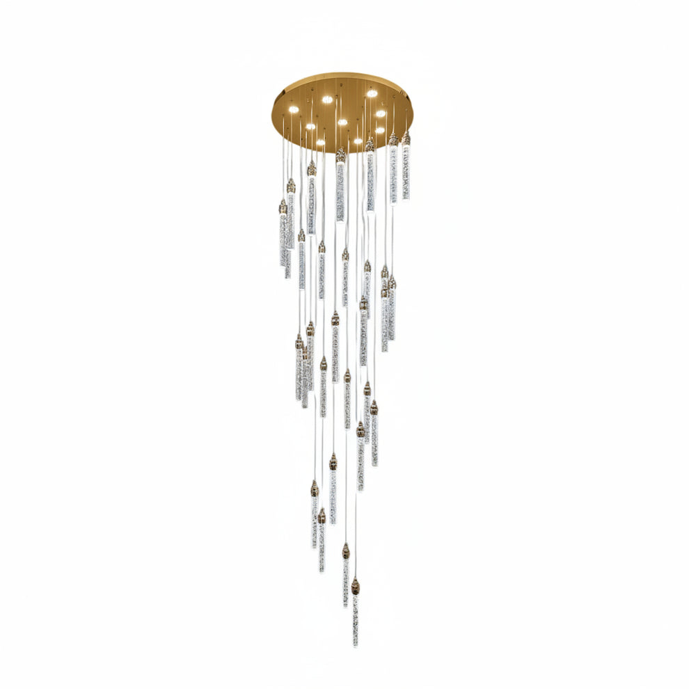 LENA 30 Stick Crystal Chandelier Tri-Colour LED (Gold) – ELEMENT LIGHTING